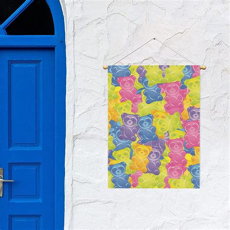 Colorful Gummy Bear Print Garden Flag Gearfrost