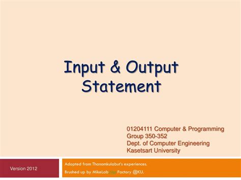 Ppt Input And Output Statement Powerpoint Presentation Free Download Id 5097149