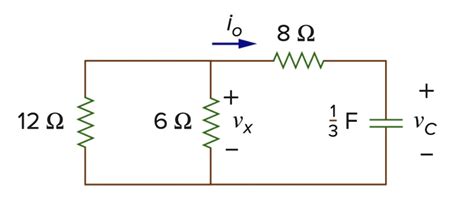 refer to the circuit let vc0 60 v determine vc vx and io for t 0 8 9