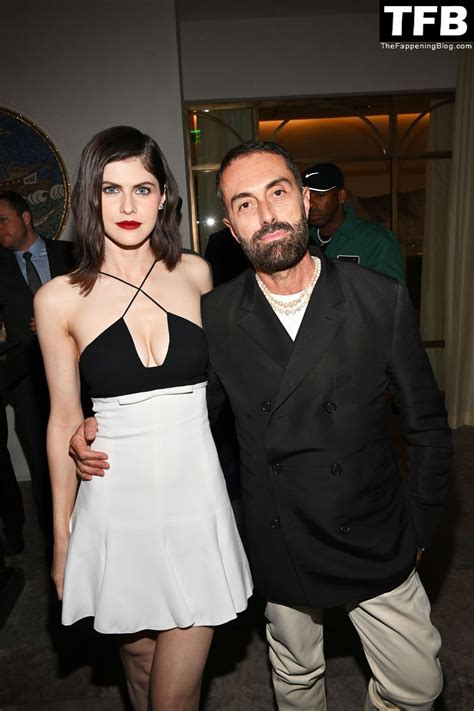 Alexandra Daddario Shows Off Her Sexy Tits Legs At A Dinner Party In La