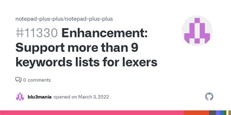 Enhancement Support More Than 9 Keywords Lists For Lexers · Issue 11330 · Notepad Plus Plus