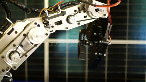 The Rotating Element Of The Robot And The Crab Clamp Move In Space