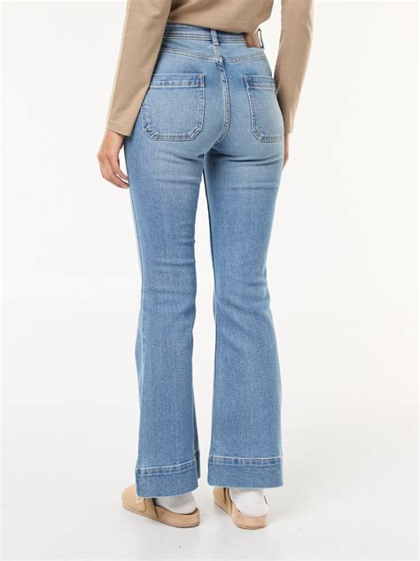 Jean Taille Haute Coupe Flarebootcut Bleu Femme 1430€ Kiabi