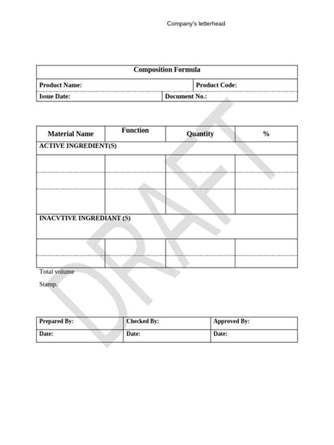 Composition Formula Pdf