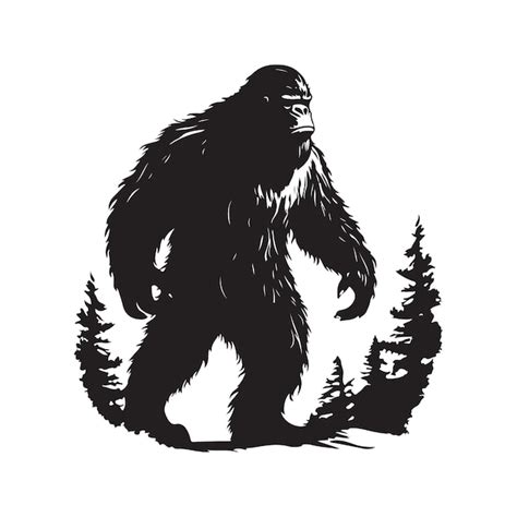 Conceito De Arte De Linha De Logotipo Vintage De Pé Grande Preto E
