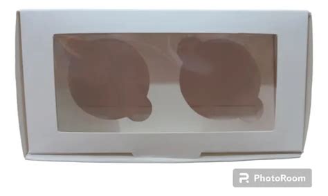 10 Cajas Blancas Para 2 Cupcakes Con Separador Y Acetato Mercadolibre