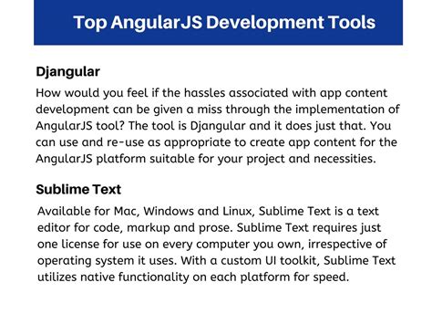Ppt Top Angularjs Development Tools Powerpoint Presentation Free