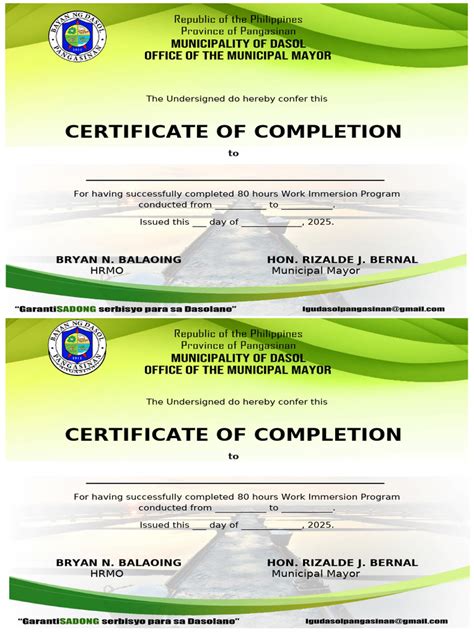 Certificate Ojt Template Pdf