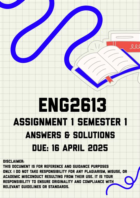 Eng2613 Assignment 1 Semester 1 Memo Due 16 April 2025 Studypass Eng2613 Assignment 1 Semester 1 Memo Due 16 April 2025 Studypass