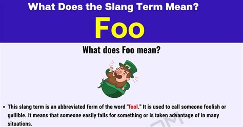 Foo Meaning Definition And Examples Of Foo In Online Conversations
