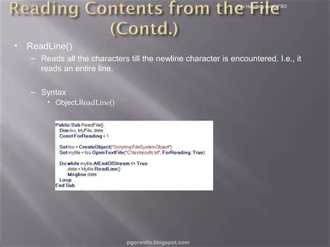 File System Object In Qtp Ppt