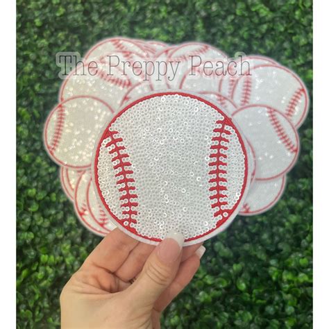 Sequin Baseball Iron Patch Baseball Iron On Patch Gameday Patch Sports