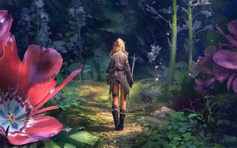 Download Female Elf Fantasy Art Wallpaper