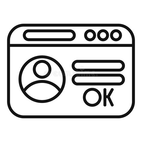 Verify Login User Icon Outline Vector Online Registration Web Stock