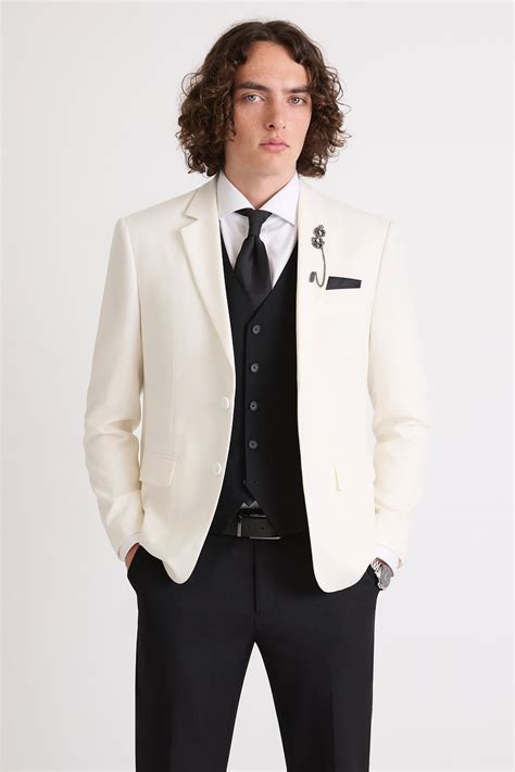 White Suit With Black Trousers Suitor