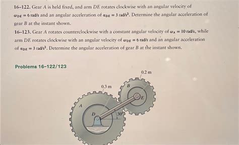 solved 16 122 ﻿gear a ﻿is held fixed and arm de ﻿rotates