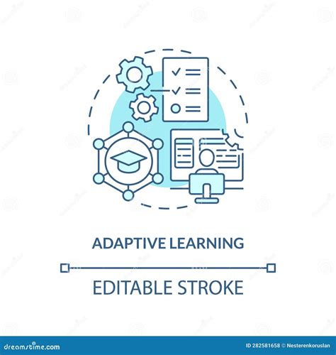 Adaptive Learning In Ai Education Concept Editable Icon Stock Vector