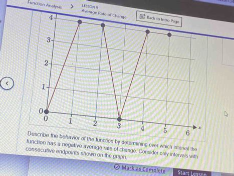 Solved LESSON Function Analysis By Determining Over Which Interval The Function Has A Negati