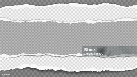 찢어진 흰색과 회색 사각형의 조각은 부드러운 그림자와 현실적인 수평 종이 스트립어두운 배경에 있습니다 벡터 일러스트레이션 0명에