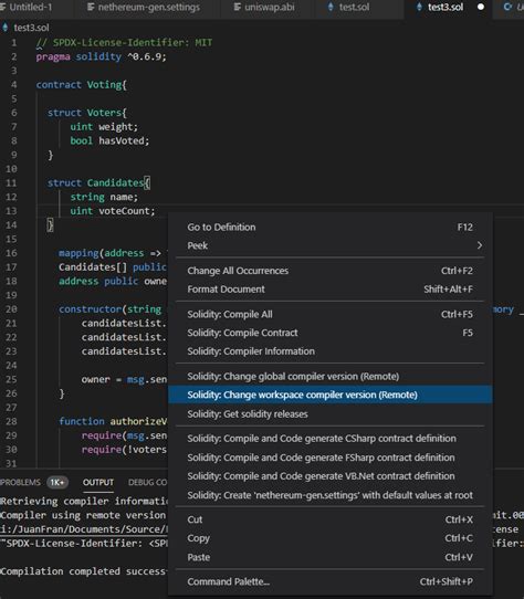 solidity compiler error in vs code · issue 188 · juanfranblanco vscode
