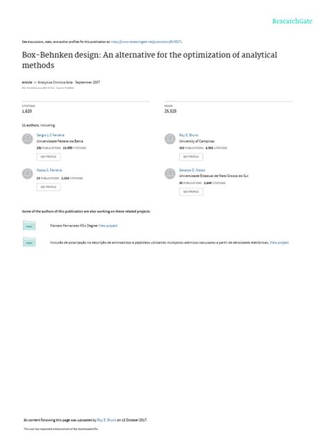 Box Behnken Pdf Chromatography Analysis