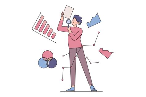 Best Premium Man Doing Data Analysis Illustration Download In Png And Vector Format