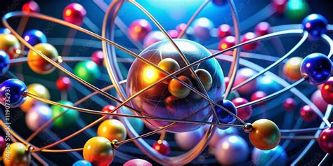 Bohr Model Of Atom Detailed Photorealistic 3d Illustration Of Atomic