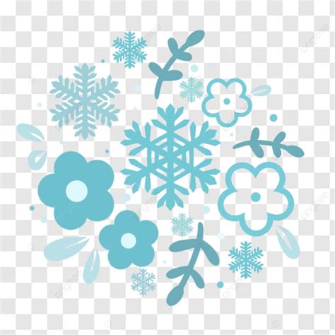 귀여운 파란색 장식 귀여운 파란색 장식 파란 꽃 스티커 간단한 얼음 꽃 Png 일러스트 및 Psd 이미지 무료 다운로드 Pngtree
