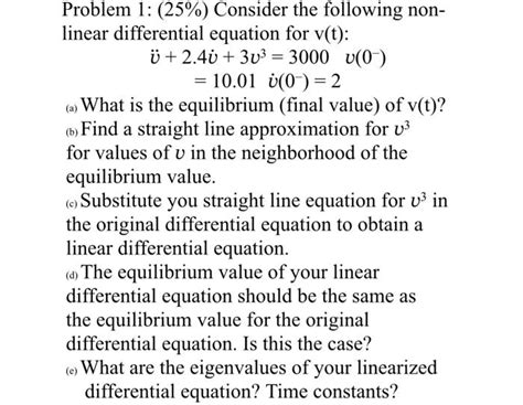 Solved Problem 1 25 Consider The Following Nonlinear