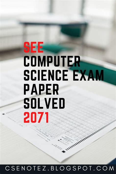 See Computer Science Exam Paper Solved 2071 Computer Science Exam