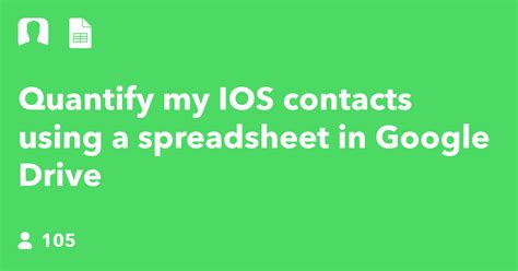 Quantify My IOS Contacts Using A Spreadsheet In Google Drive IFTTT