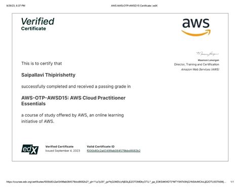 Saipallavi Thipirishetty On Linkedin Aws Awscloudpractitioneressentials Edx Learningjourney