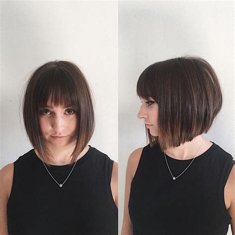 Longer Inverted Bob With Bangs