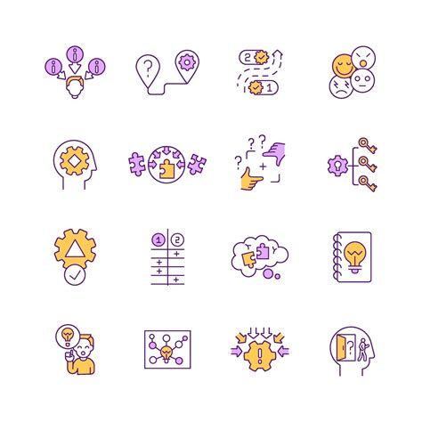 Problem Solving Decision Making RGB Color Icons Set Vector Art At Vecteezy