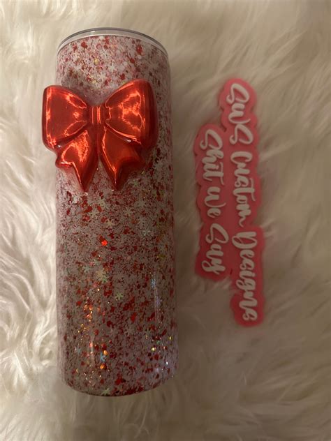24 Oz Red Bow Tumbler