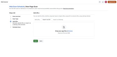 Adding Urls For Web Scanner Lambdatest
