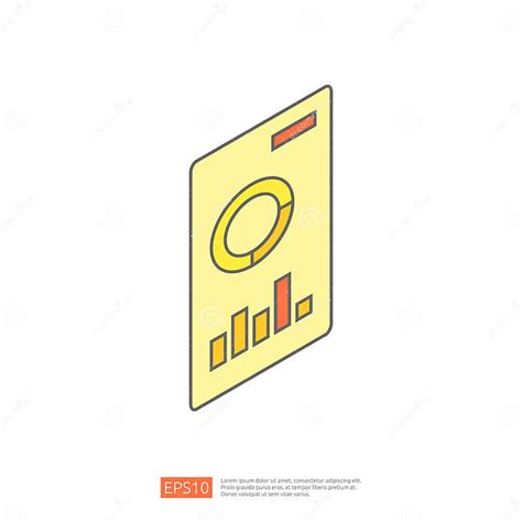 Isometric Style Illustration Of A Smartphone Screen Displaying A Pie Chart Bar Graph This