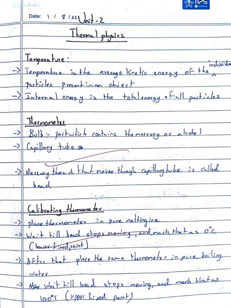 thermal physics class notes pdf