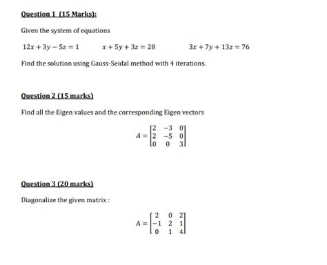 solved given the system of equations
