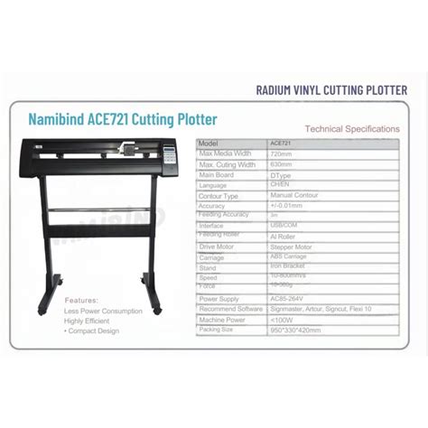 Namibind Ace721 24 Inch Radium Sticker Cutting Plotter Vinyl Cutter For Number Plates Wall