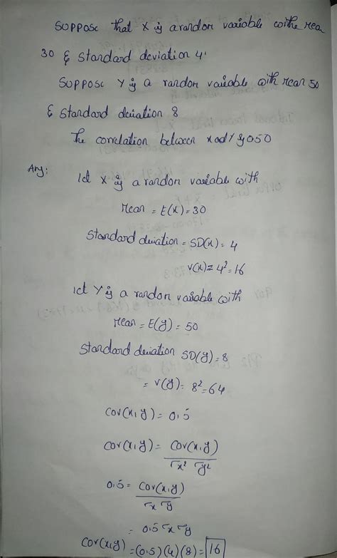Answered Suppose That X Is A Random Variable With Mean 30 And Standard Deviantion 4 Suppose Y