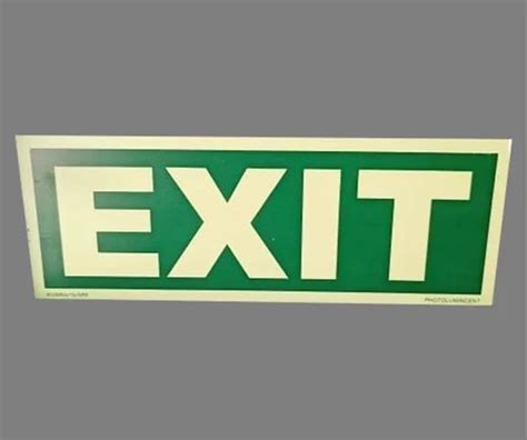 Mild Steel Rectangular Exit Sign Board For Commercial Board Thickness Mm At Piece In