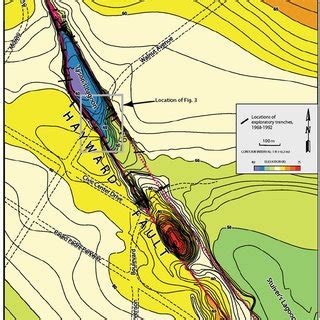 Map Showing Trench Locations Along The Hayward Fault At Tyson S