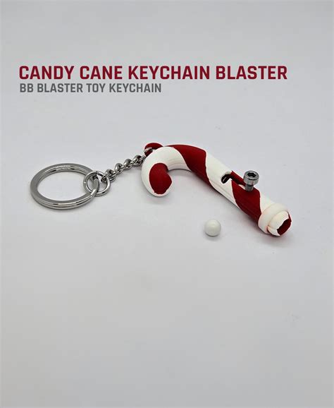 Candy Cane Keychain Blaster — Functional Blaster Toy 3d Model By
