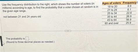 Solved Use The Frequency Distribution To The Right Which