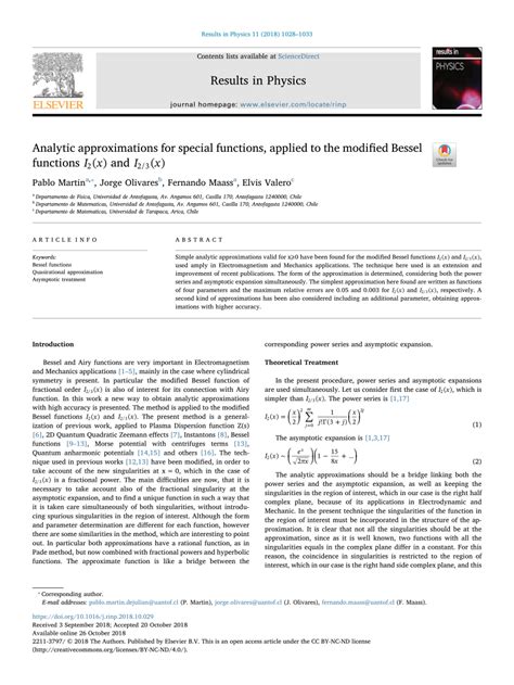 Pdf Analytic Approximations For Special Functions Applied To The
