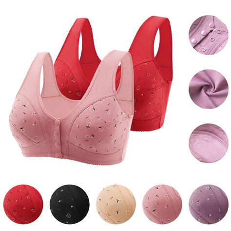 Amidoa Full Figure Bras For Teens Front Closure 2 Pcs Bras Clearance