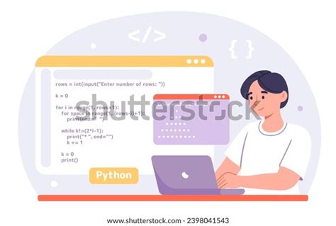 Man Python Code Concept Programmer Specialist Stock Vector Royalty Free Shutterstock