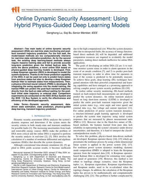 Pdf Online Dynamic Security Assessment Using Hybrid Physics Guided