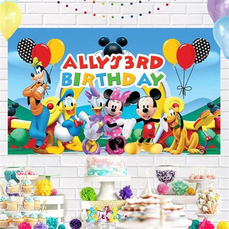 Personalised Mickey Clubhouse Birthday Backdrop Etsy Mickey Mouse